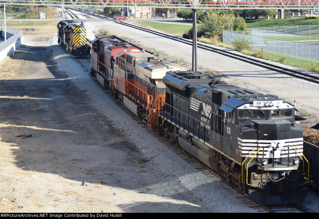 NS Engines 1131 and 8105, CP Engine 8798 and IAIS Engines 716 and 705, Des Moines IA